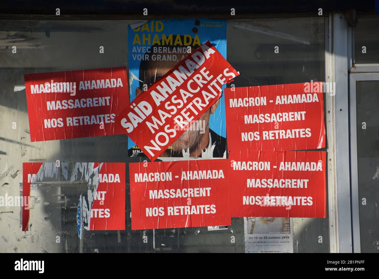 Marseille, France. 26th Feb, 2020. An election poster with a portrait ...