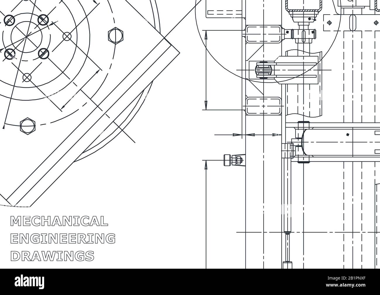 Vector engineering illustration. Instrument-making drawing. Computer ...