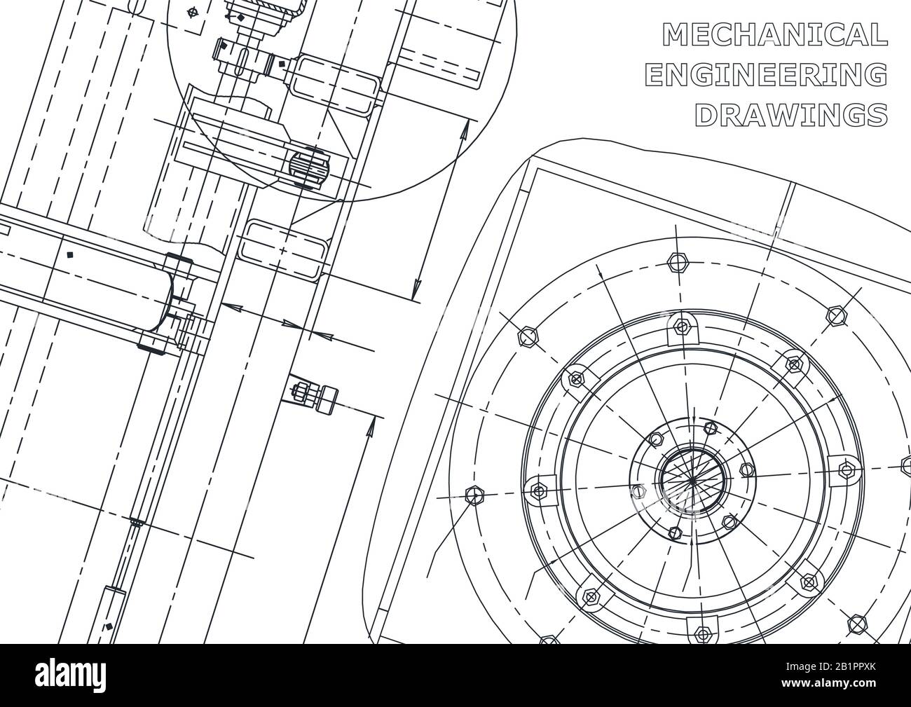 Cover, flyer. Vector engineering illustration. Blueprint, banner ...