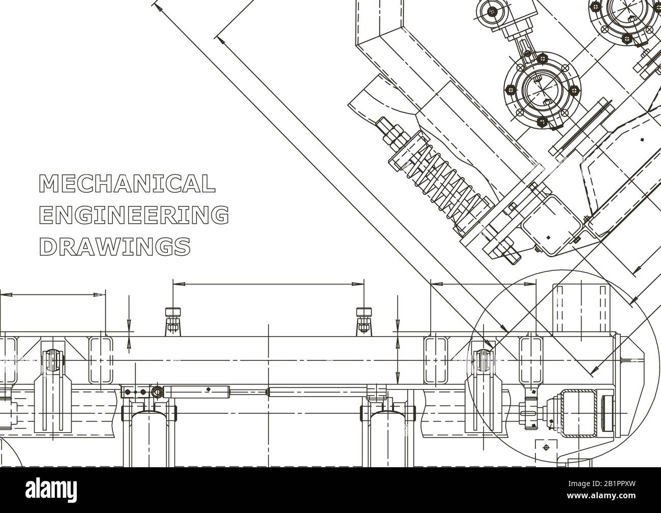 Technical abstract backgrounds. Vector engineering drawings. Mechanical ...