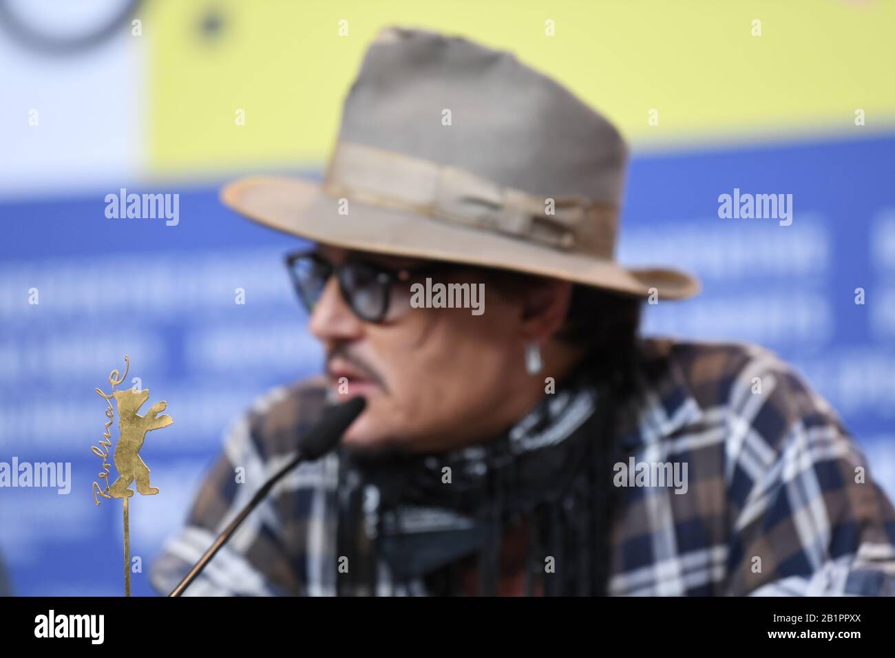 Johnny Depp attends the press conference for Minamata during the 70th ...