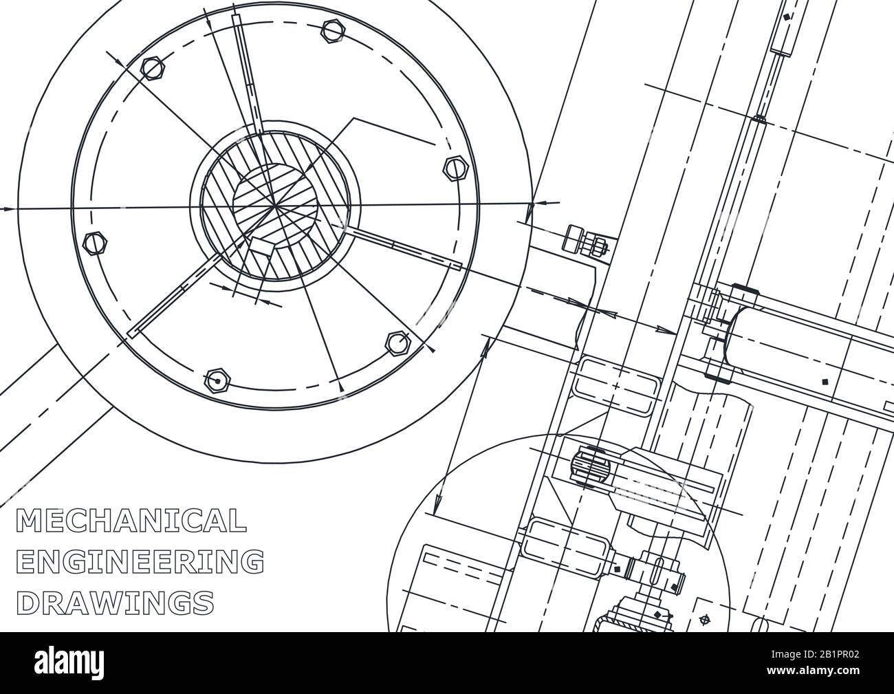 Cover, flyer, banner. Vector engineering illustration. Blueprint ...