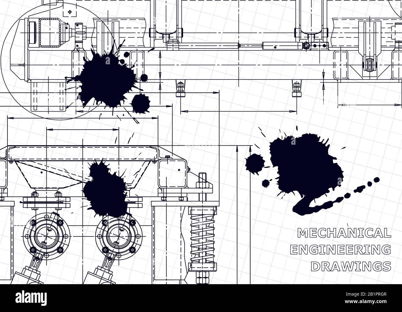 Technical abstract background. Vector engineering drawing. Mechanical ...