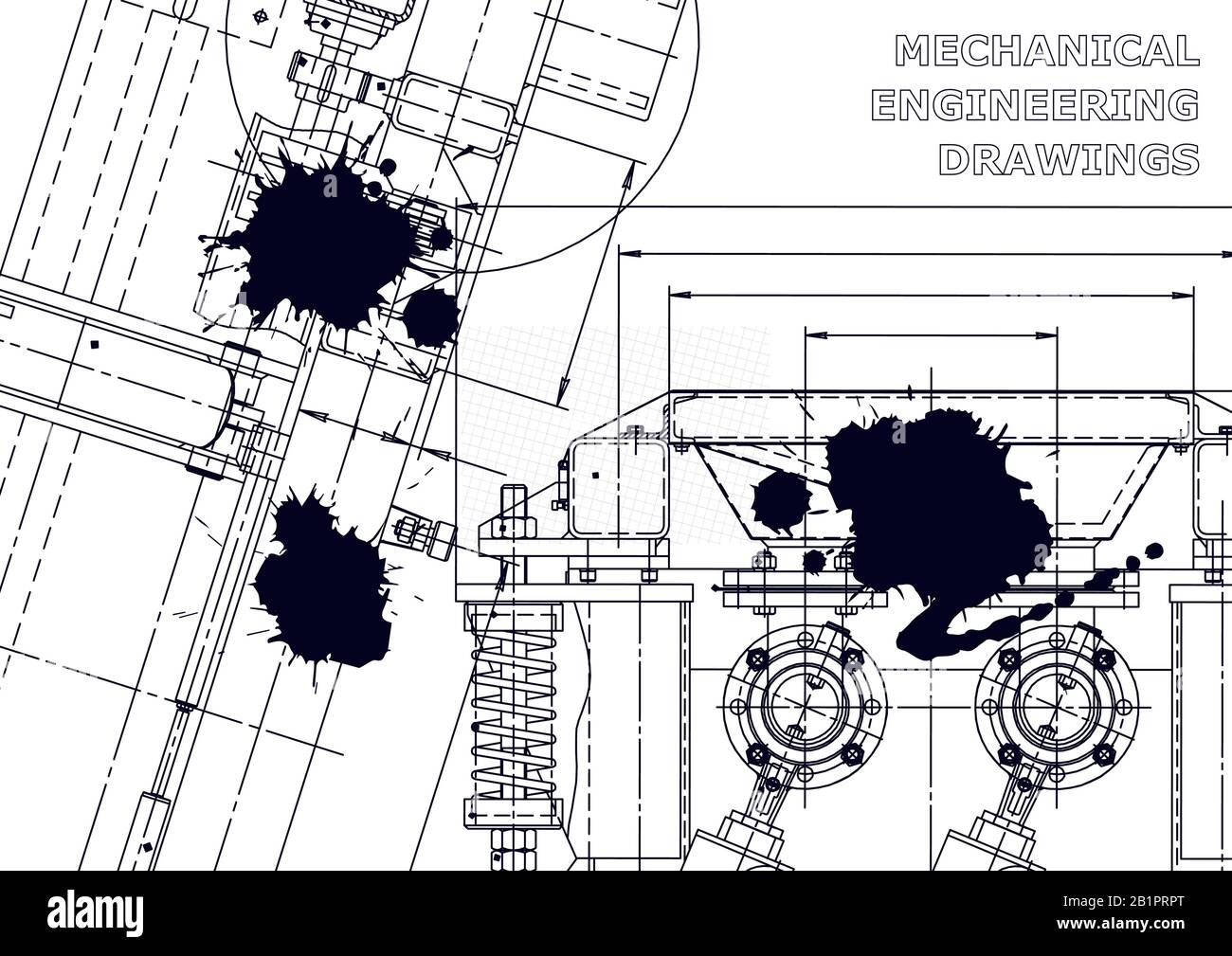 Sketch. Vector engineering illustration. Cover, flyer, banner ...