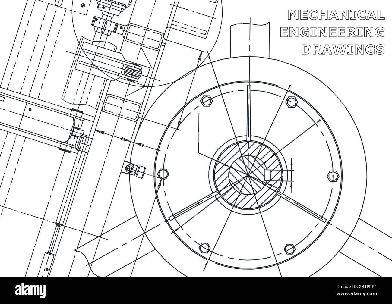 Cover, flyer, banner. Vector engineering illustration. Blueprint ...