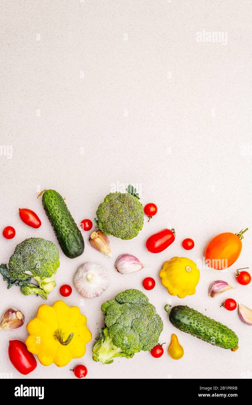 Cooking food background with fresh vegetables. Autumn harvest ...