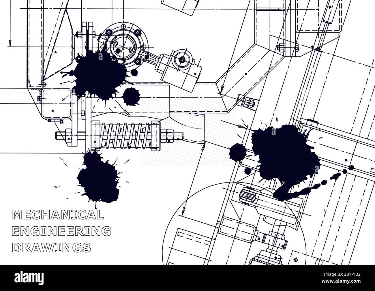 Sketch. Vector engineering illustration. Computer aided design systems ...
