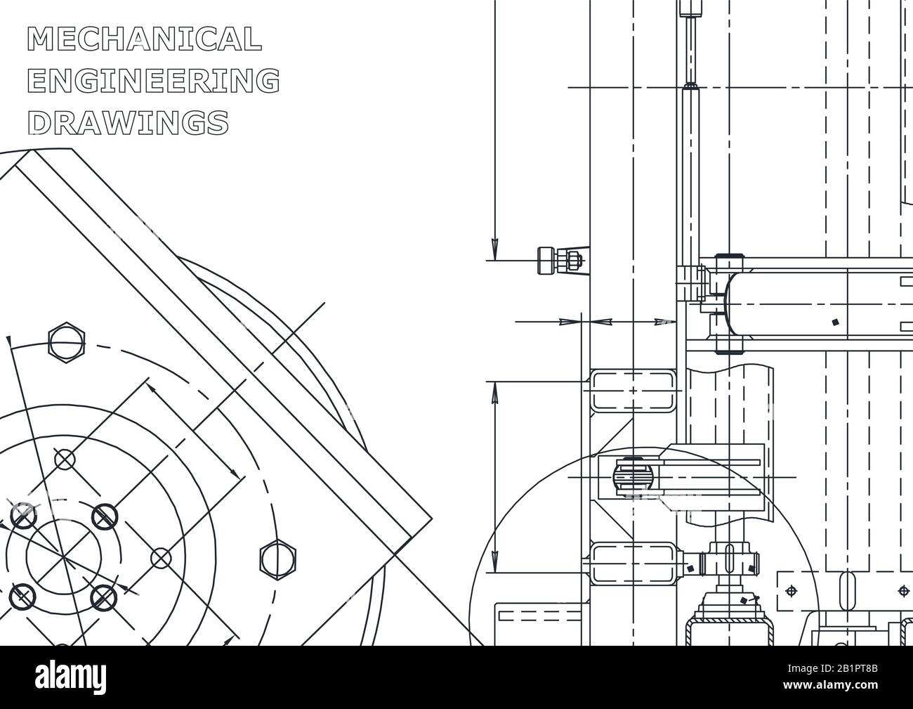 Vector engineering illustration. Instrument-making drawings. Mechanical ...