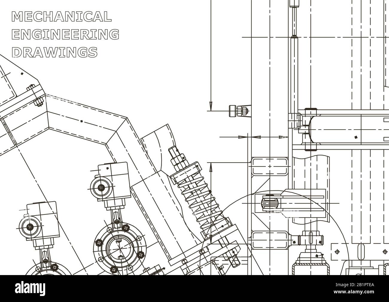 Vector engineering illustration. Mechanical engineering drawing ...