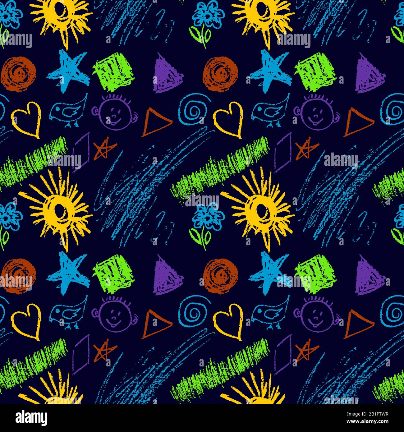 Cute stylish seamless pattern. Draw pictures, doodle. Beautiful and ...