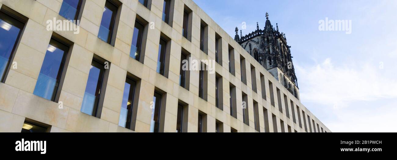 Facade of the library, Muenster, Muensterland, North Rhine-Westphalia ...