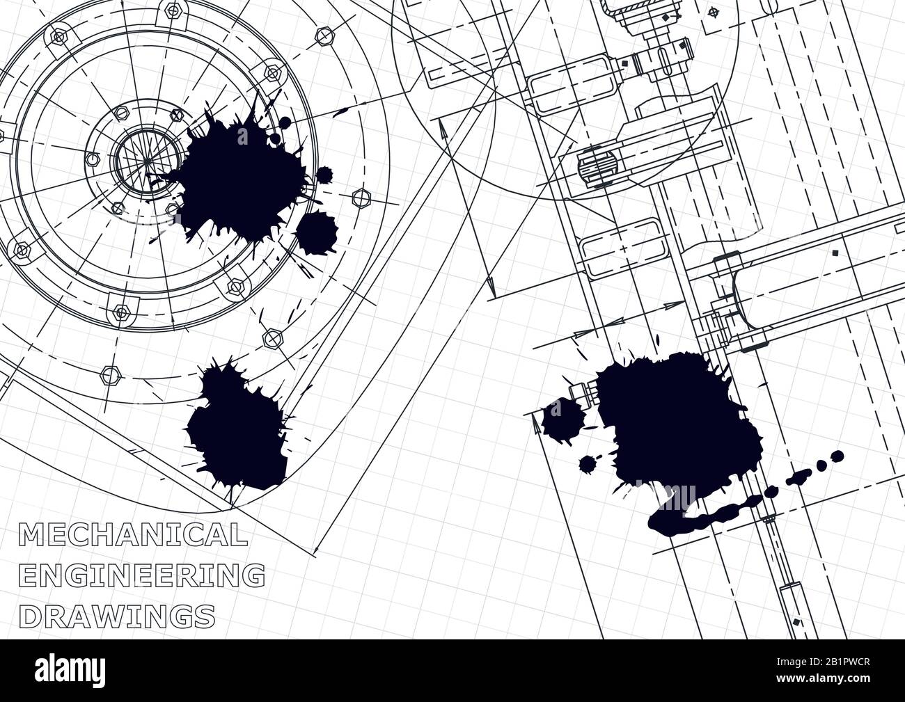 Cover. Vector engineering illustration. Blueprint, flyer, banner ...