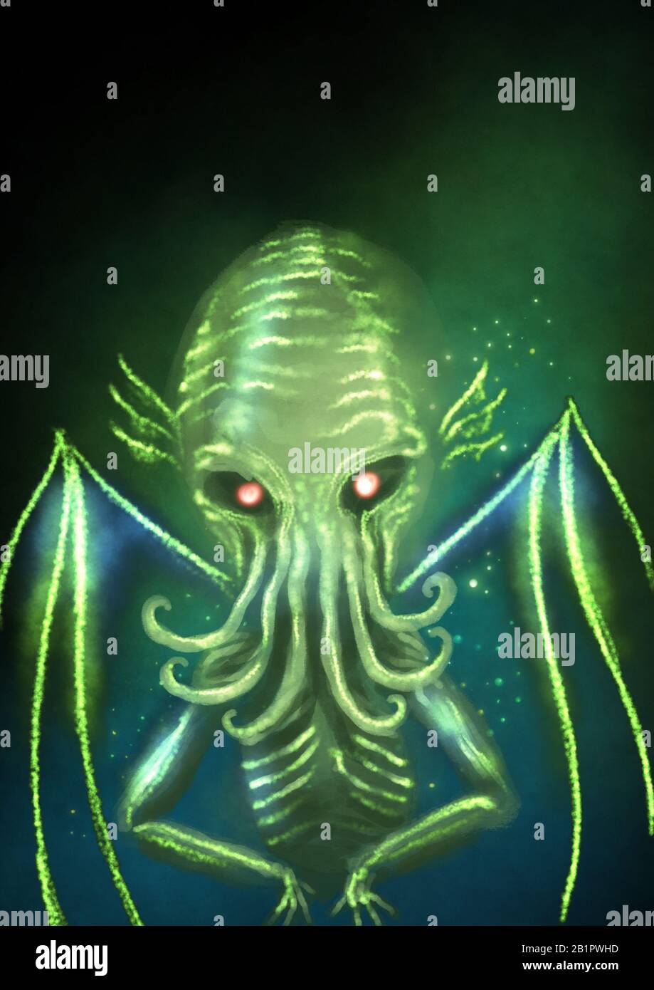 Cosmic Cthulhu monster illustration Stock Photo - Alamy