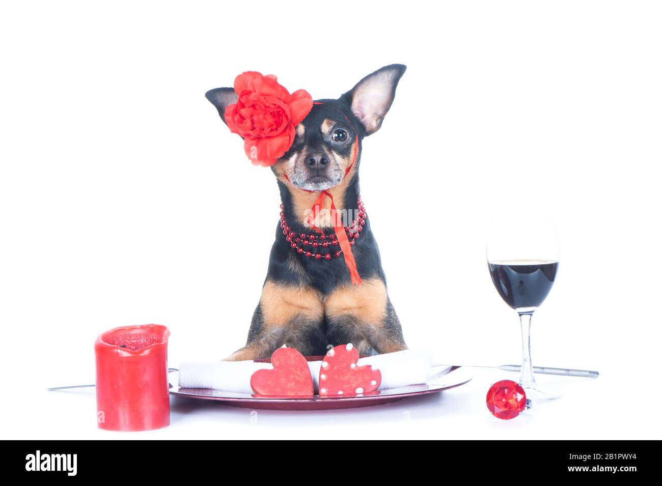 Happy girl on valentines Cut Out Stock Images & Pictures - Alamy