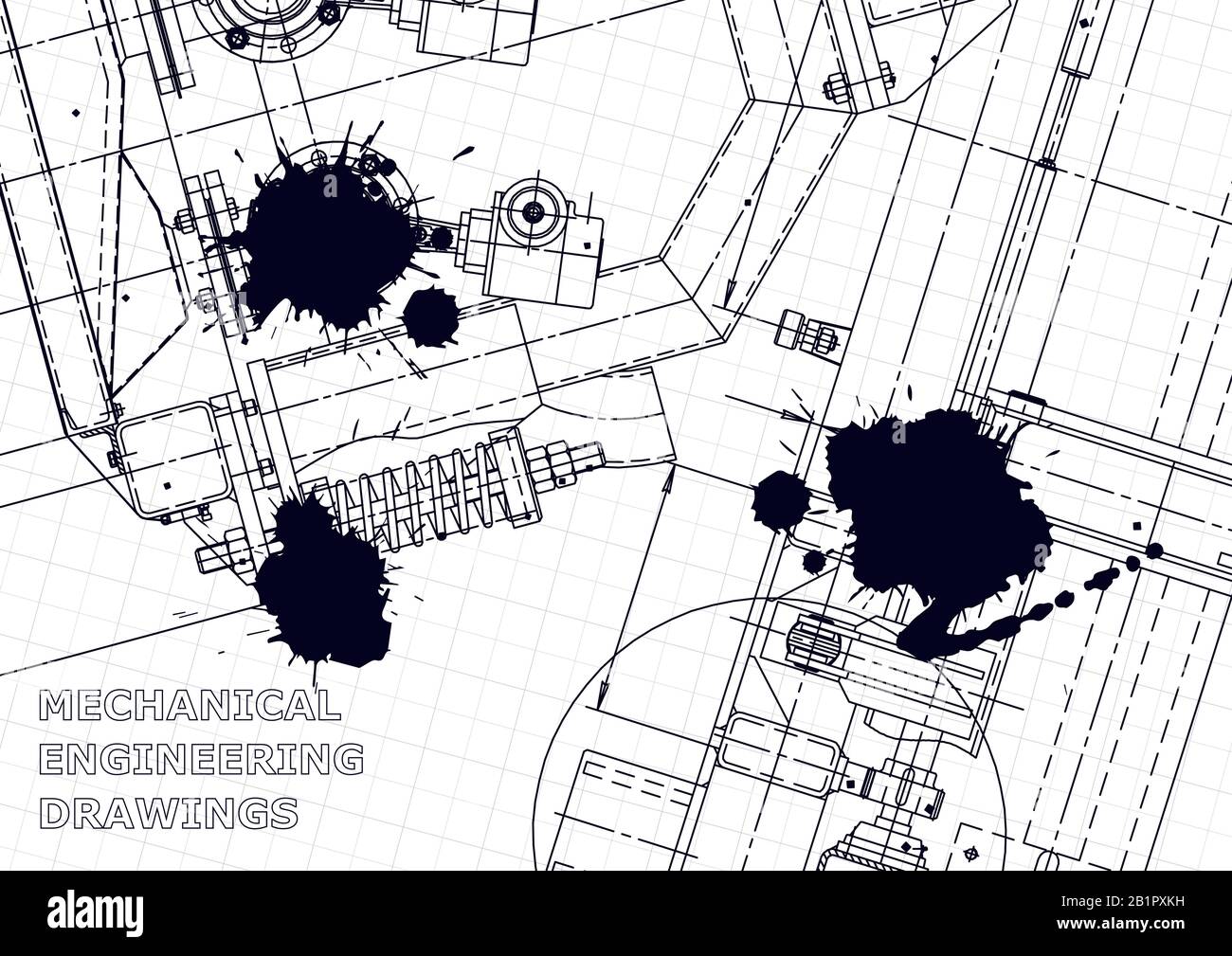 Sketch. Vector engineering illustration. Computer aided design systems ...