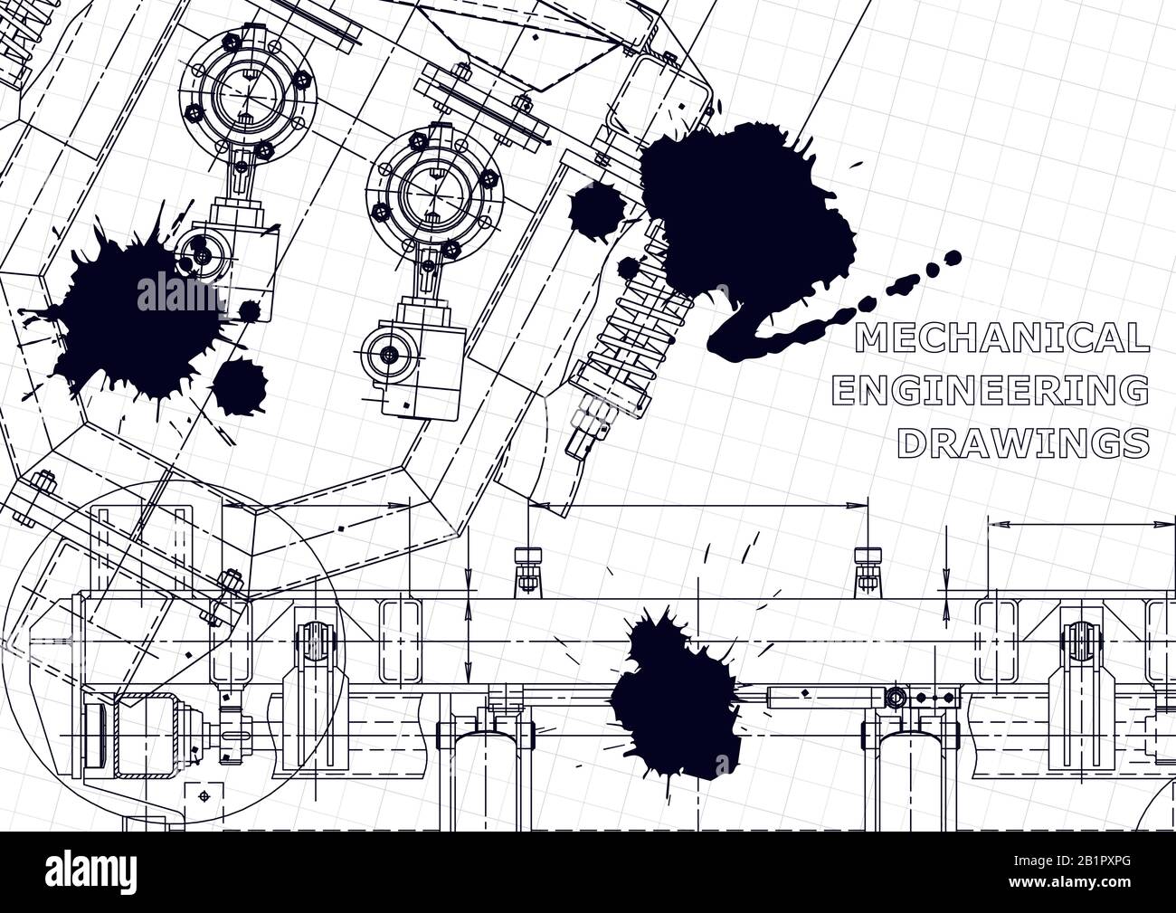 Mechanical instrument making. Technical illustration. Vector ...