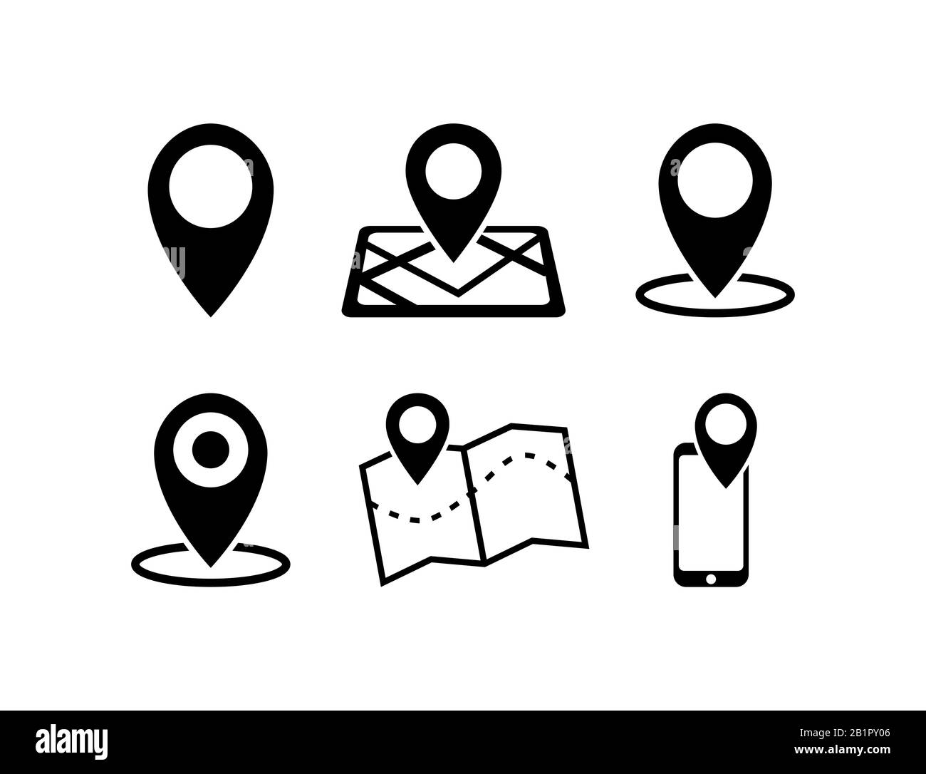 Map location icon Black and White Stock Photos & Images - Alamy