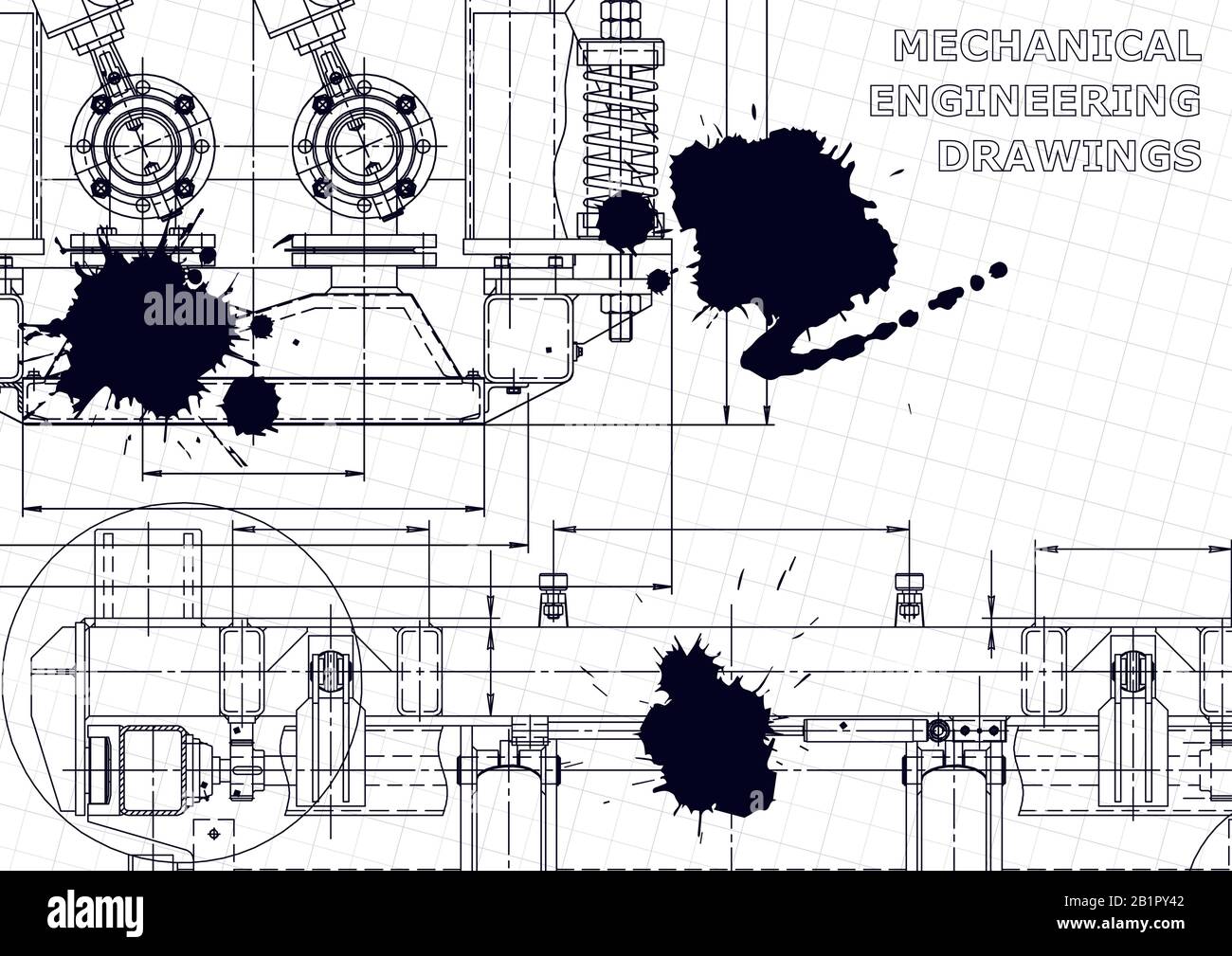 Mechanical instrument making. Technical illustration. Vector ...