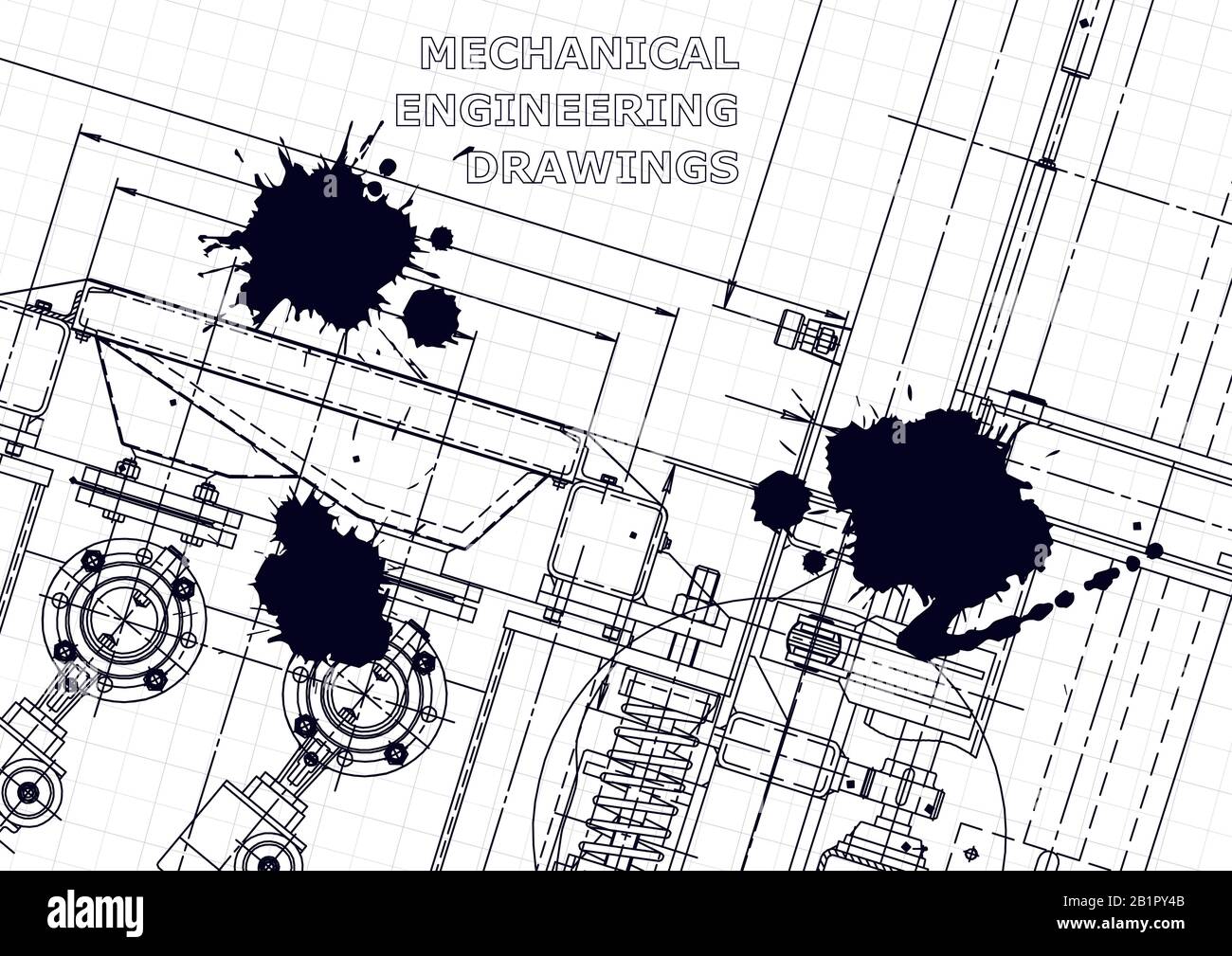 Sketch. Vector engineering illustration. Computer aided design systems ...