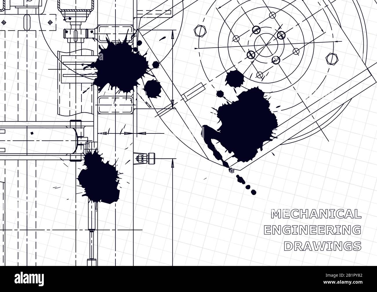 Vector engineering illustration. Instrument-making drawing. Mechanical ...