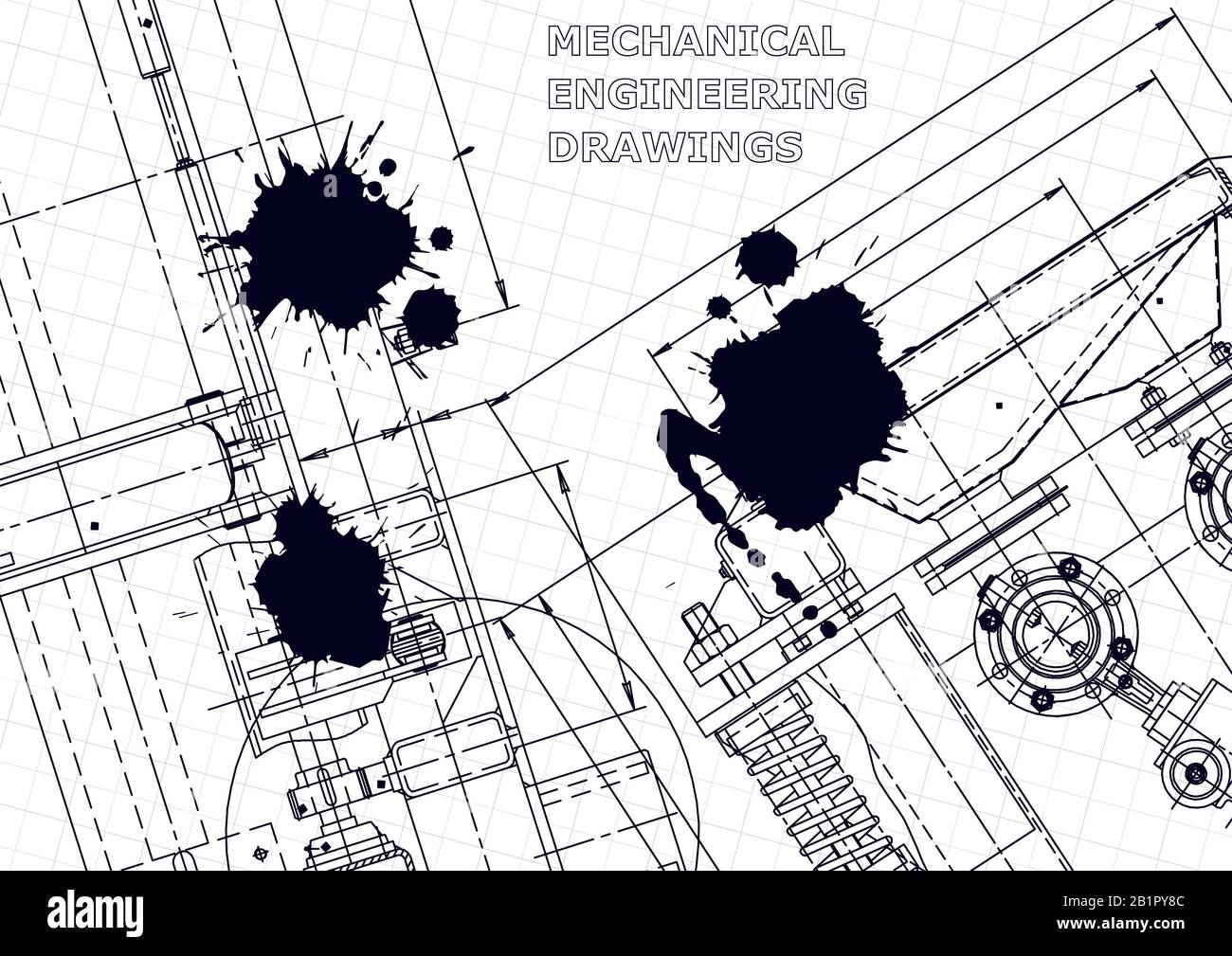 Vector engineering drawings. Mechanical instrument making. Technical ...