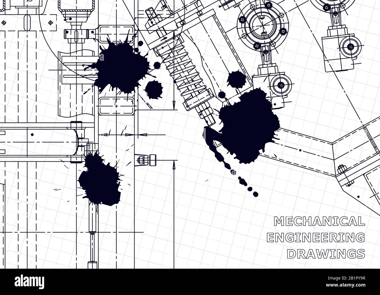 Vector engineering illustration. Mechanical engineering drawing ...