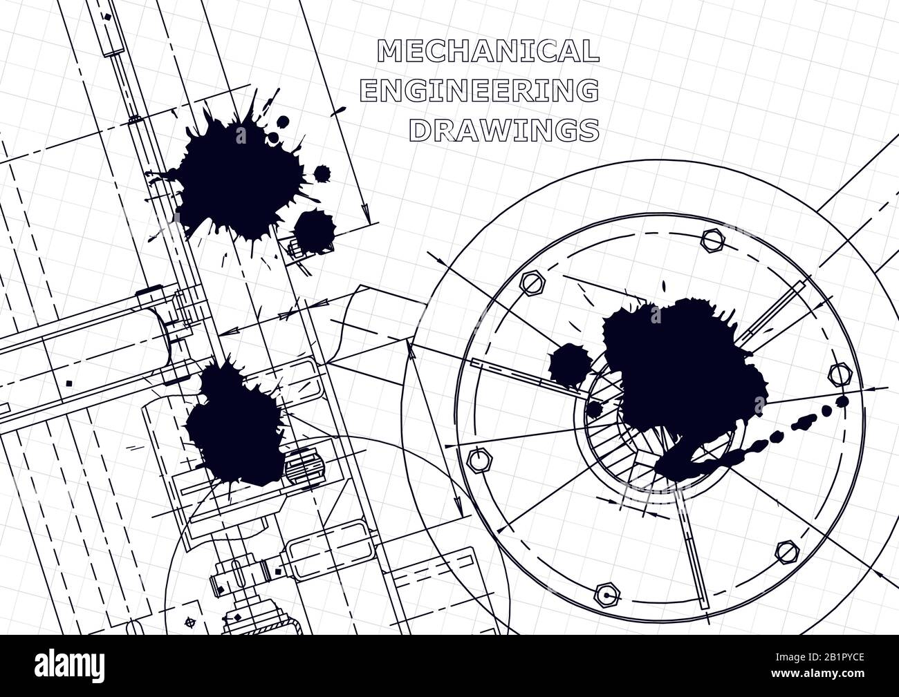 Technical abstract backgrounds. Vector engineering drawings. Mechanical ...