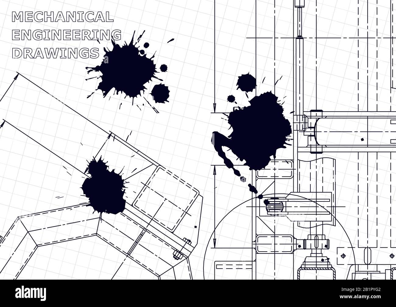 Vector engineering illustration. Mechanical engineering drawing ...