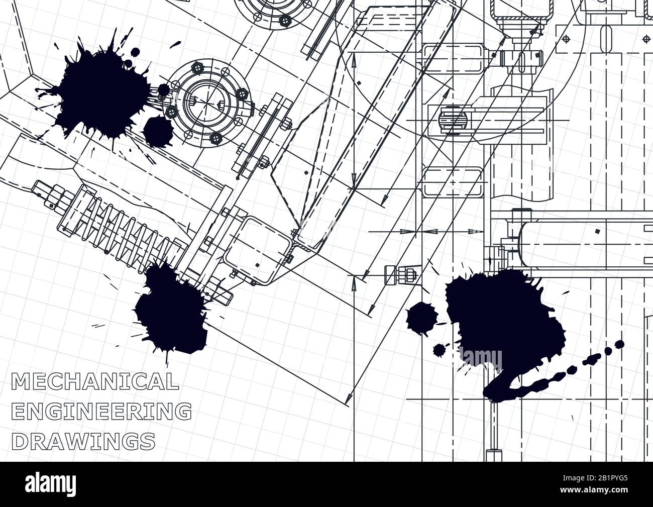 Vector illustration. Instrument-making. Computer aided design system ...