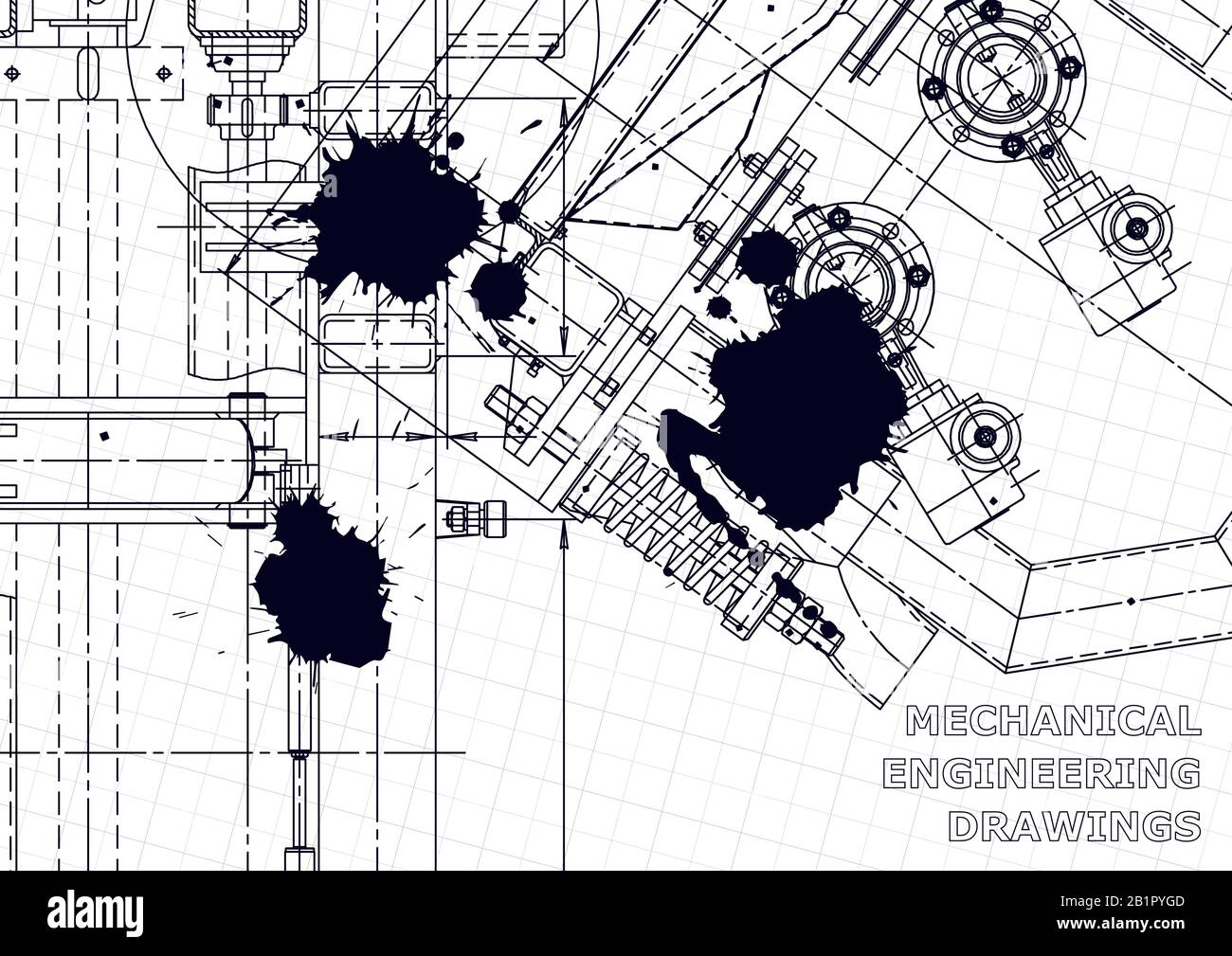 Vector engineering illustration. Mechanical engineering. Instrument ...