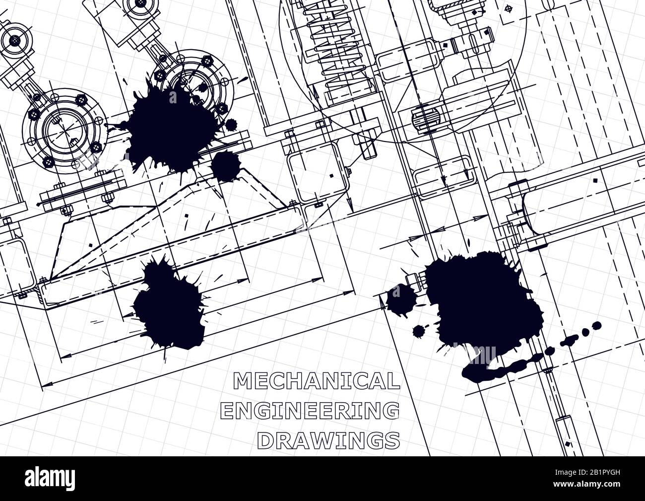 Sketch. Vector engineering illustration. Computer aided design systems ...