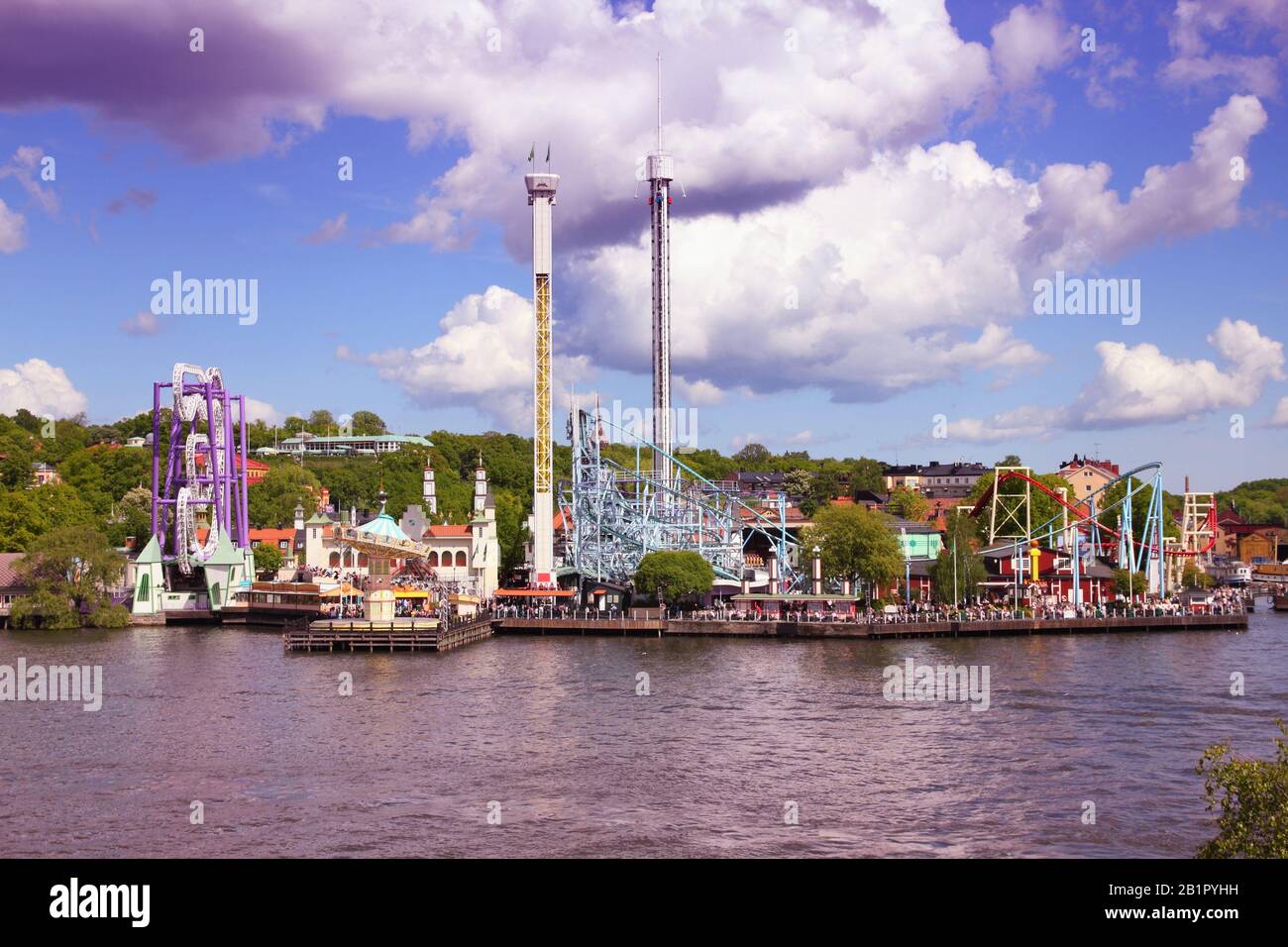 Stockholm, Sweden. Amusement park at famous Djurgarden island, the isle ...
