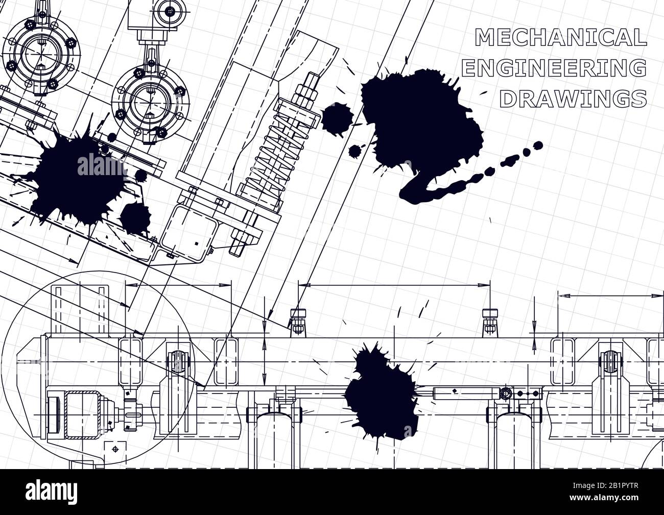 Mechanical instrument making. Technical illustration. Vector ...