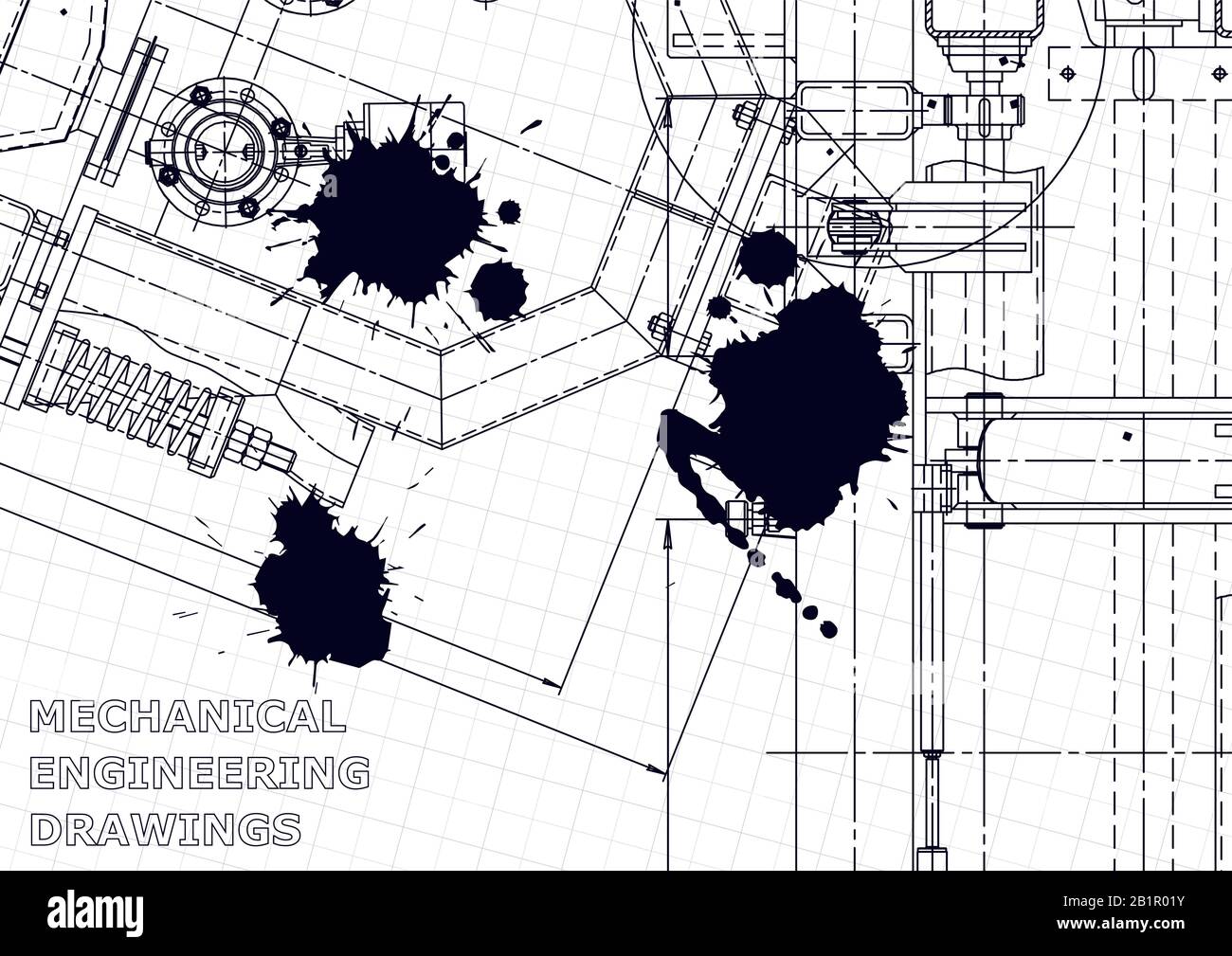 Vector engineering illustration. Mechanical engineering drawing ...