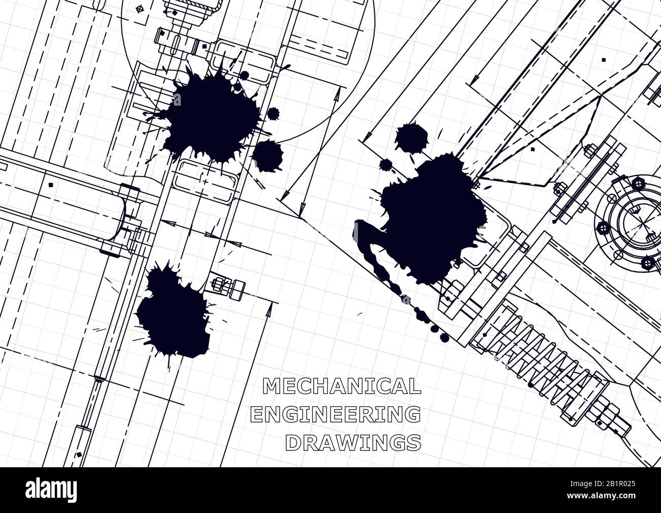 Vector illustration. Computer aided design system. Instrument-making ...