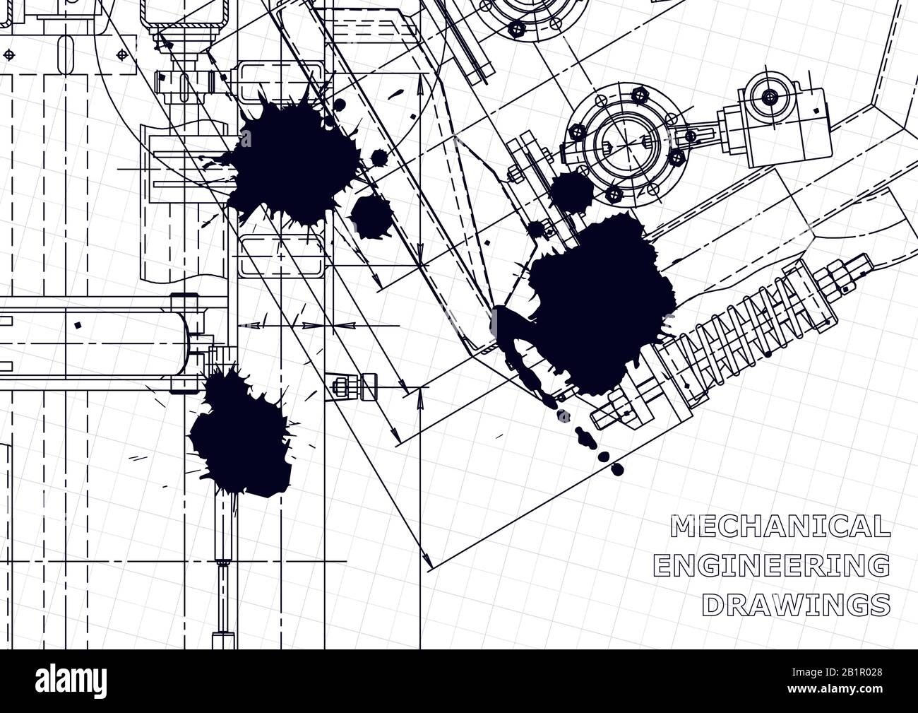 Vector engineering illustration. Instrument-making. Computer aided ...