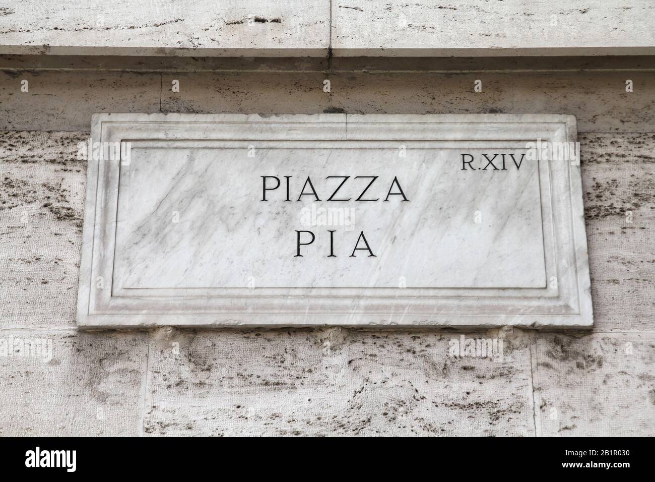 Rome, Italy. Piazza Pia square, old sign Stock Photo - Alamy
