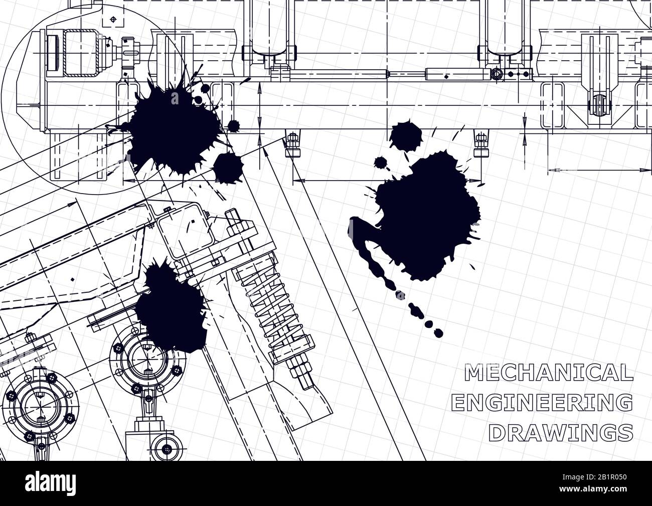 Technical. Vector drawing. Mechanical instrument making. Black Ink ...
