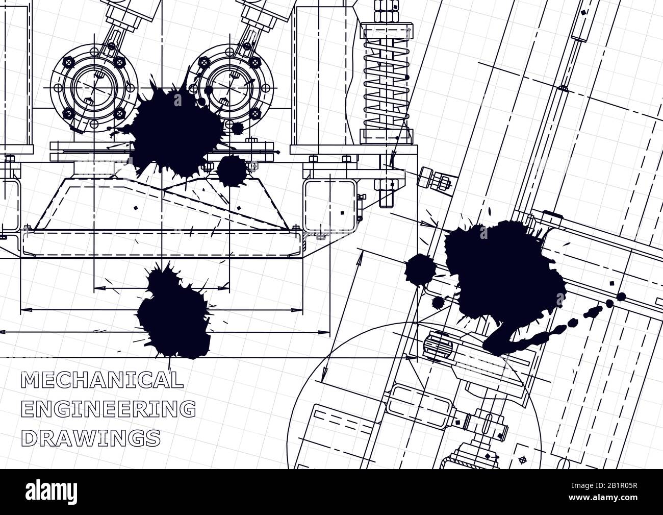 Sketch. Vector engineering illustration. Cover, flyer, banner ...