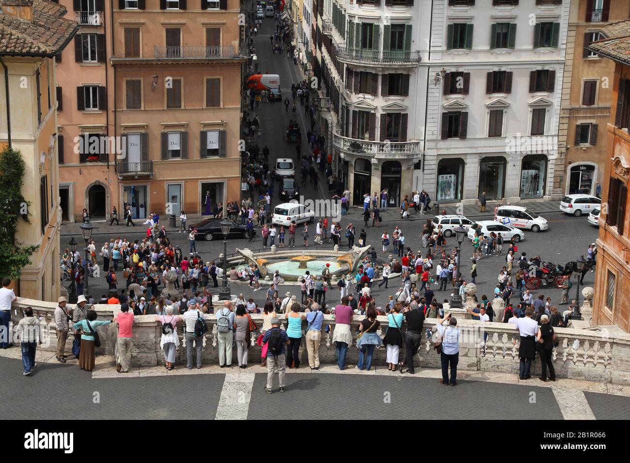 ROME - MAY 12: Tourists take photos of Spanish Square on May 12, 2010 ...
