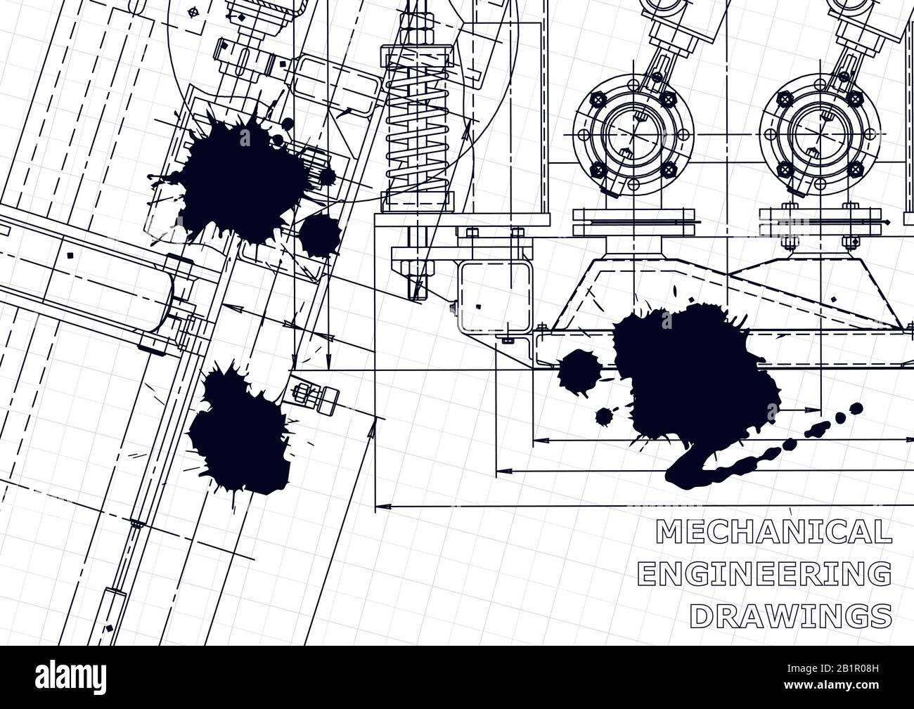 Sketch. Vector engineering illustration. Computer aided design systems ...