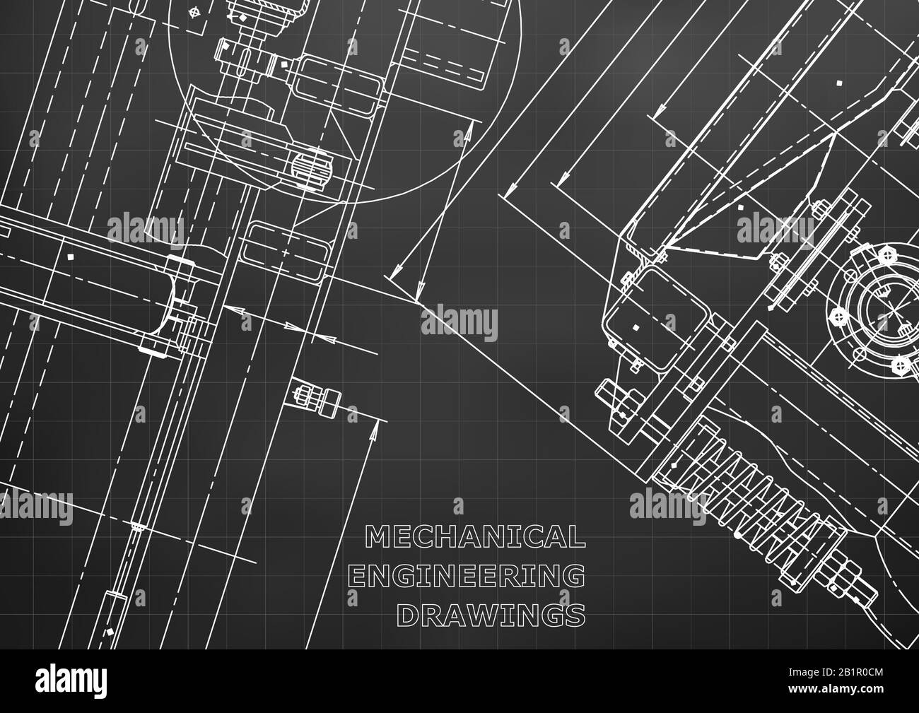 Vector illustration. Computer aided design system. Instrument-making ...