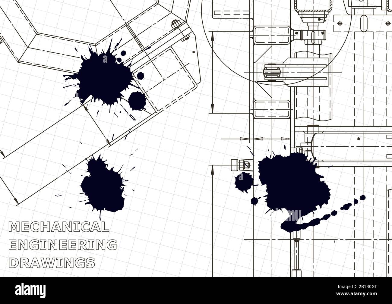 Vector engineering illustration. Mechanical engineering drawing ...