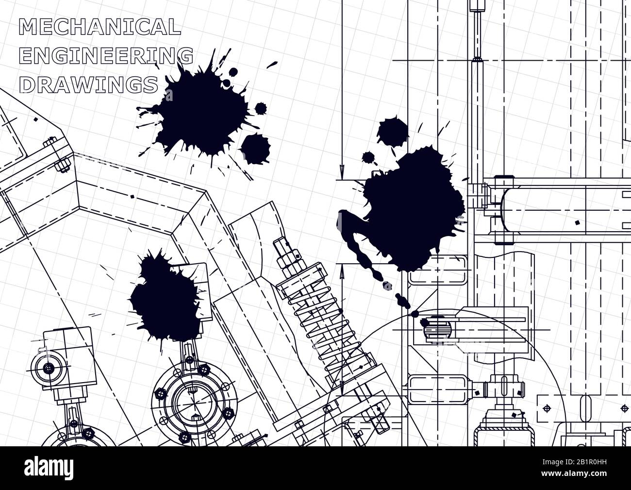 Vector engineering illustration. Mechanical engineering drawing ...