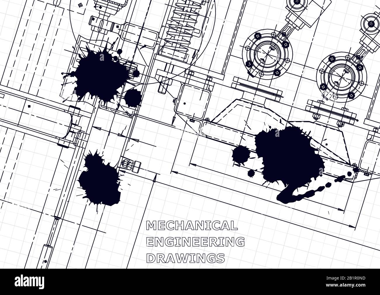 Sketch. Vector engineering illustration. Computer aided design systems ...