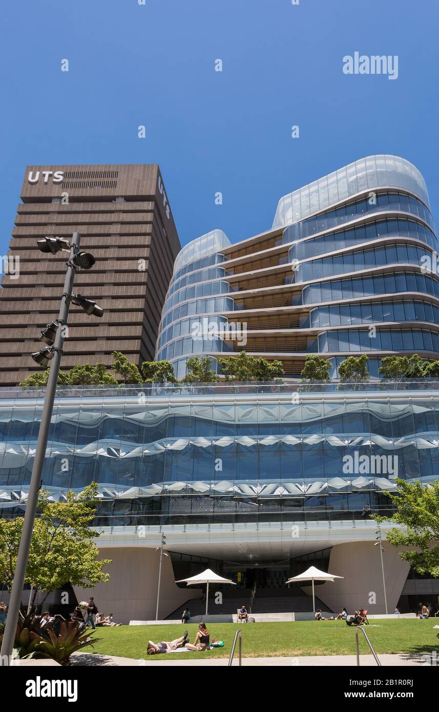 The glass encassed UTS Central Building has many unique design features ...