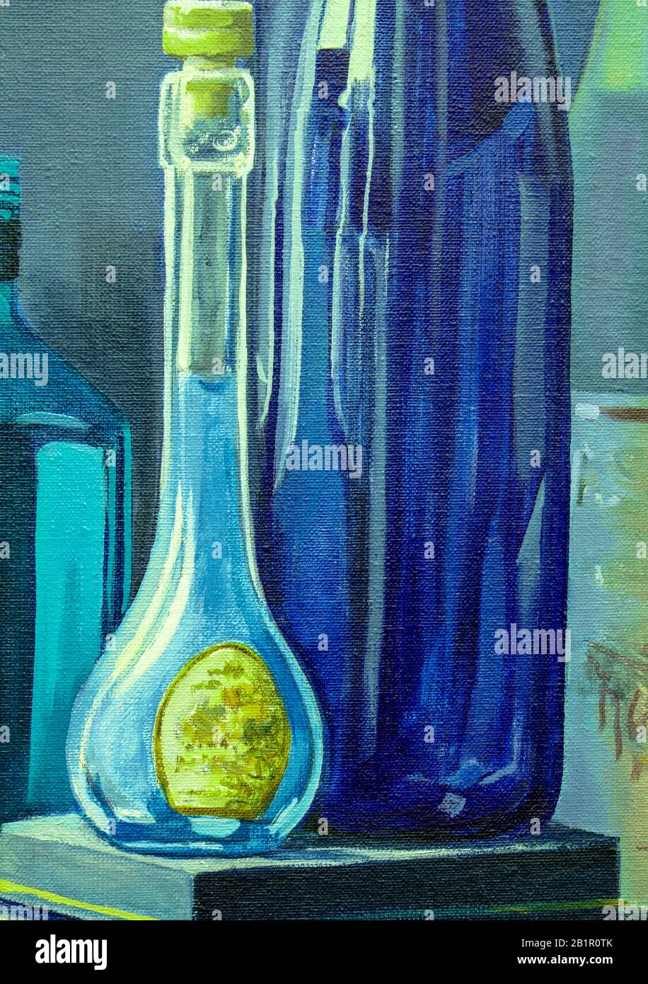 composition of several objects, oil painting, handmade Stock Photo - Alamy