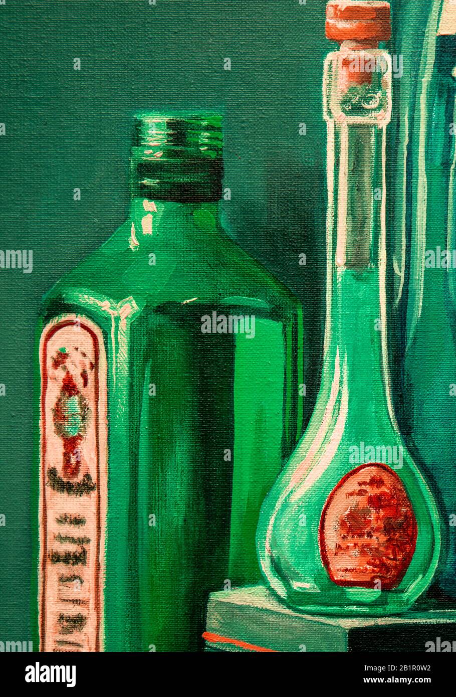 composition of several objects, oil painting, handmade Stock Photo - Alamy