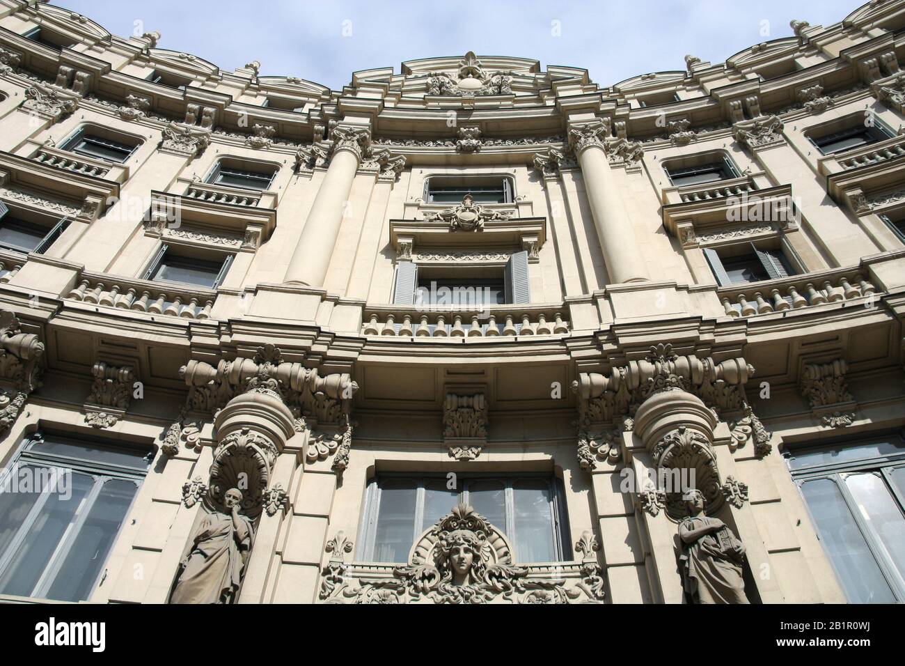 Madrid, Spain - historical bank building. Old architecture Stock Photo ...