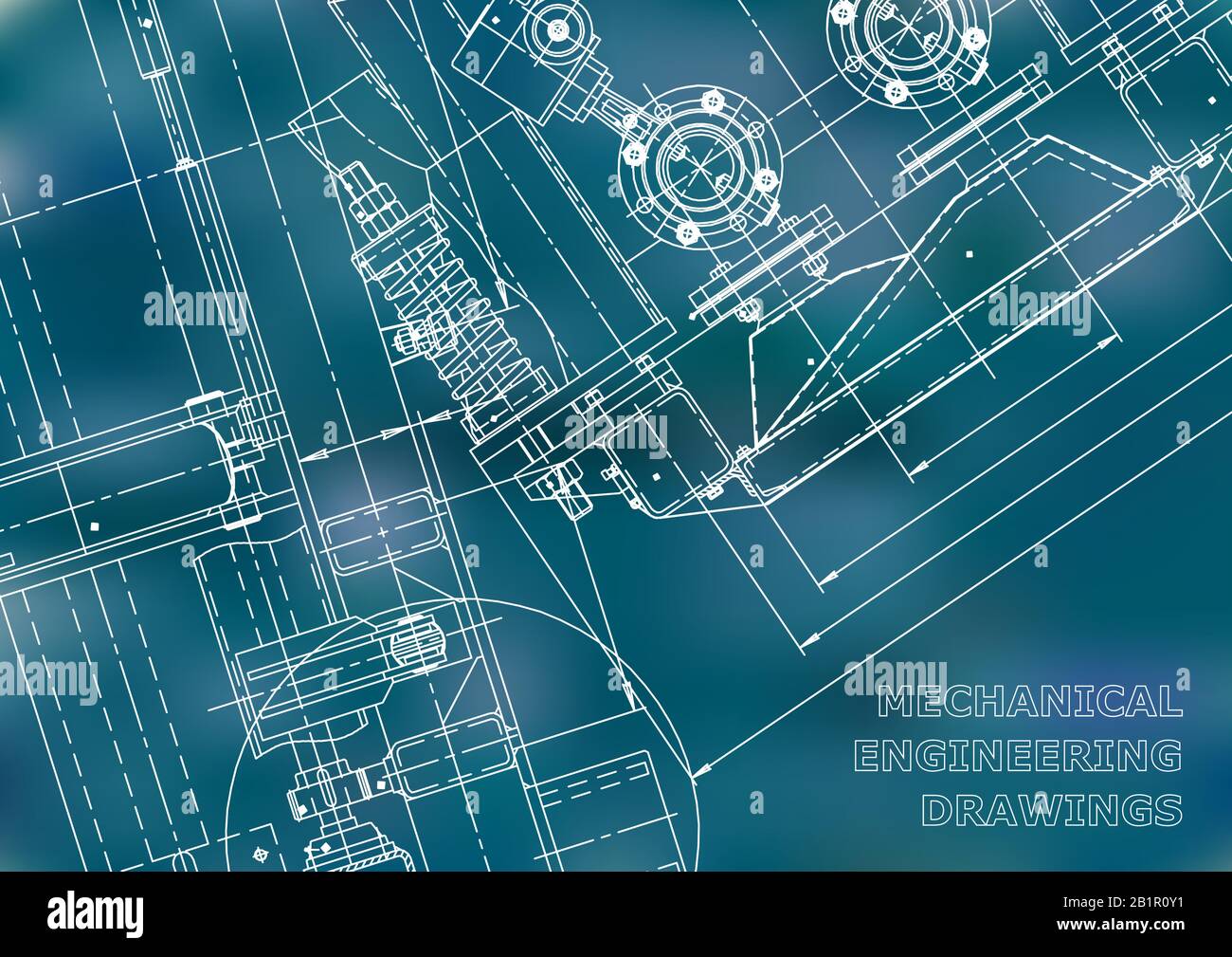 Blueprint. Vector engineering drawings. Mechanical instrument making ...